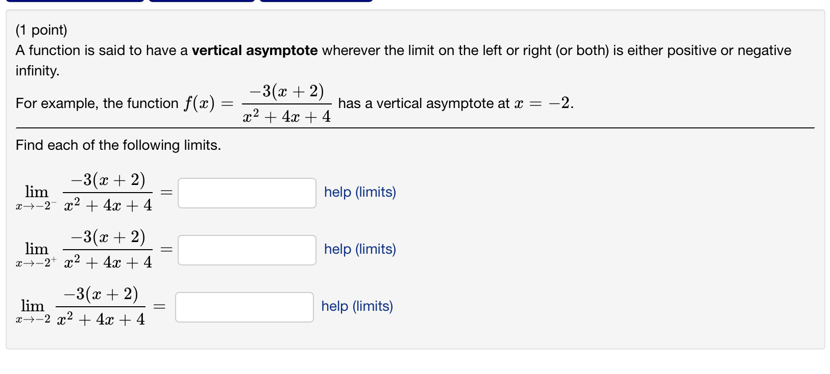 Solved A function is said to have a vertical asymptote | Chegg.com