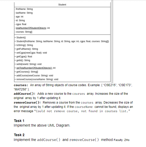 Solved Student firstName: String lastName: String age: int | Chegg.com
