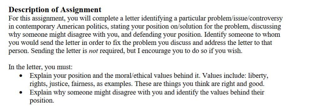 Description of Assignment For this assignment, you | Chegg.com