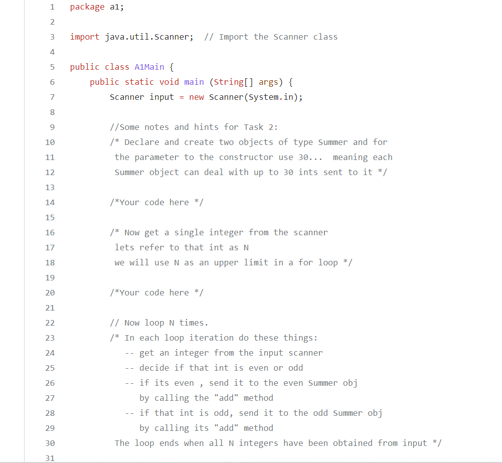 Solved The program you write will implement a "Summer" class | Chegg.com