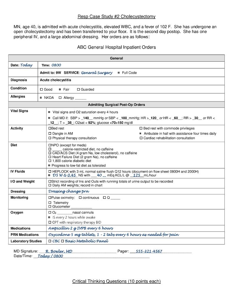 Solved CASE STUDY: 1) What information, assessments and | Chegg.com