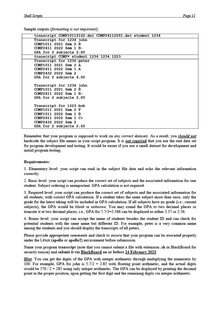 Solved Laboratory Exercise Script programs are useful for | Chegg.com