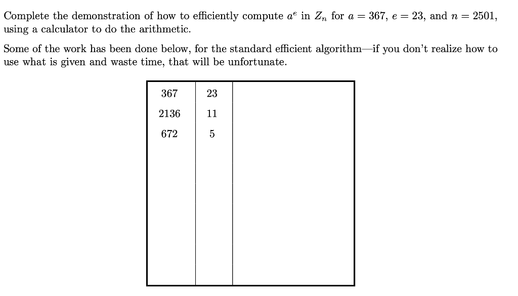 Solved Complete the demonstration of how to efficiently | Chegg.com