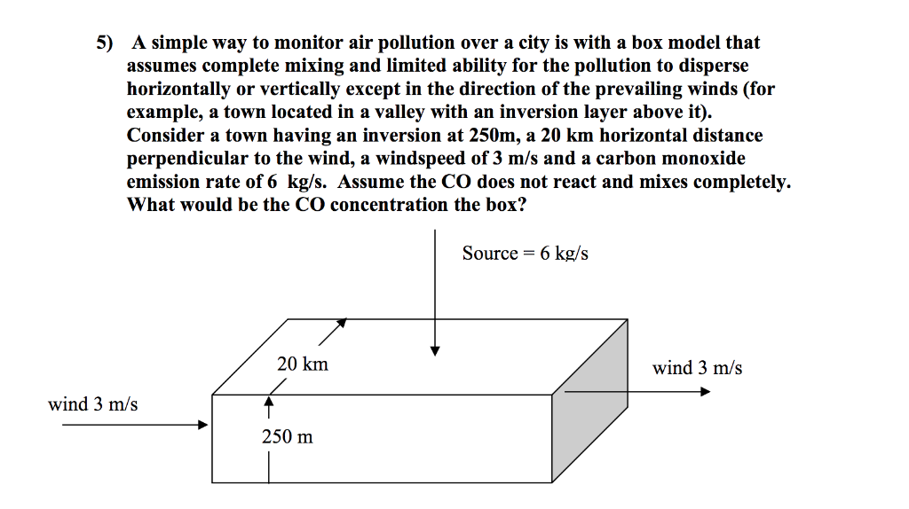 Solved 5) A simple way to monitor air pollution over a city | Chegg.com