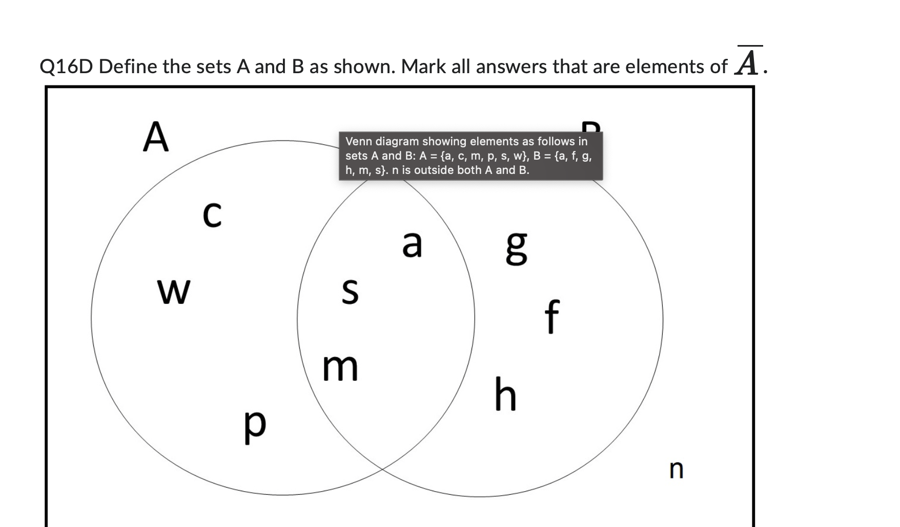 Solved Q16D Define the sets \\( \\mathrm{A} \\) and \\( | Chegg.com