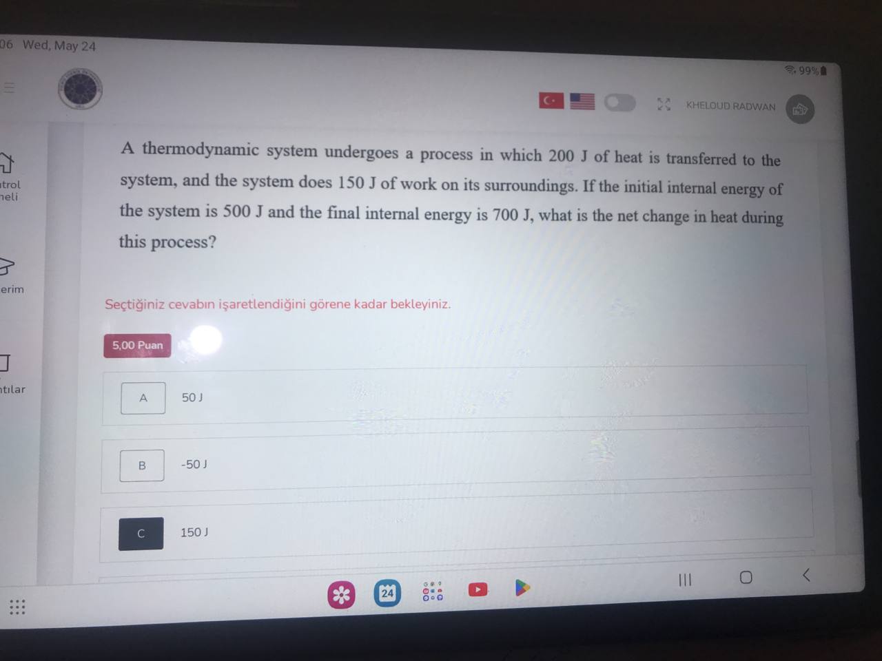 Solved A thermodynamic system undergoes a process in which | Chegg.com