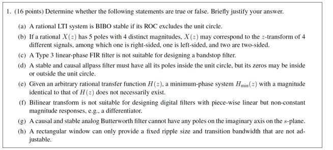 a rational LTI system is BIBO STABLE IF ITS roc | Chegg.com