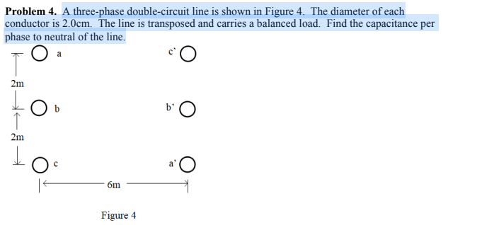 Solved A three-phase double-circuit line is shown in Figure | Chegg.com