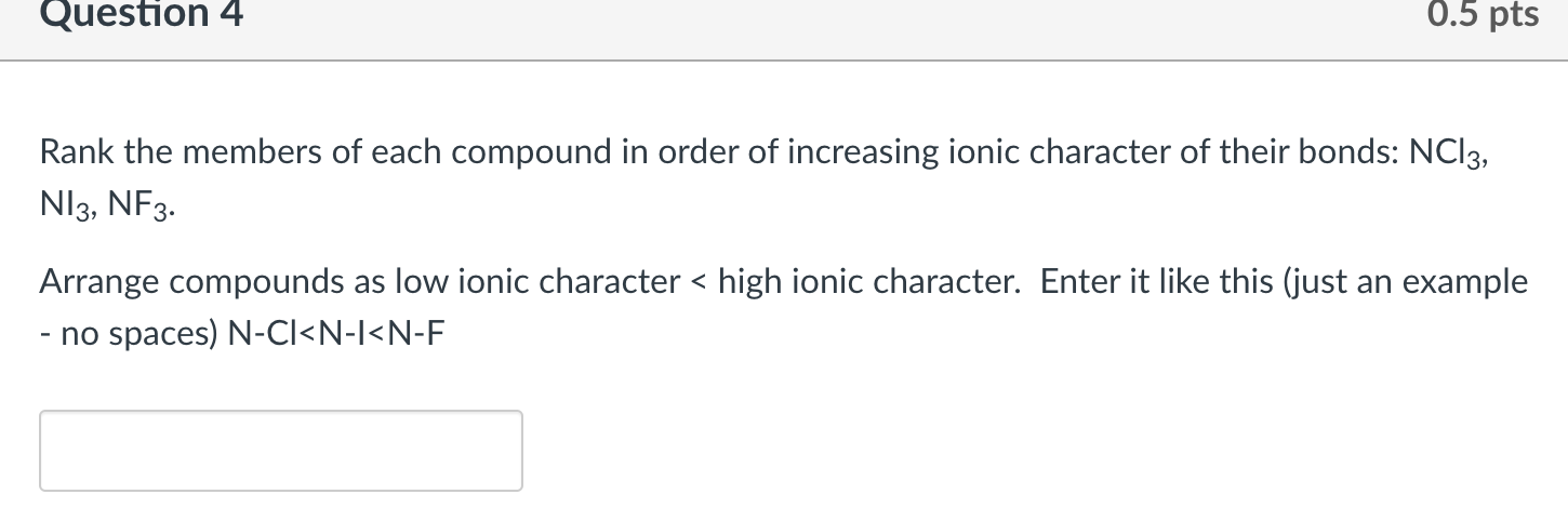 Solved Rank the members of each compound in order of | Chegg.com