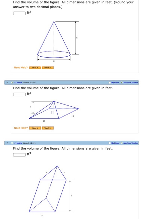 Solved Find the volume of the figure. All dimensions are | Chegg.com