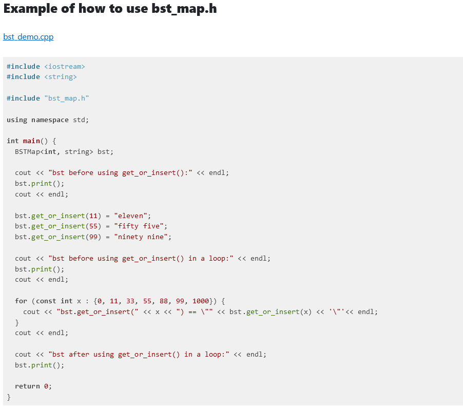 Solved C++ Project: Implement a Binary Search Tree Learning | Chegg.com