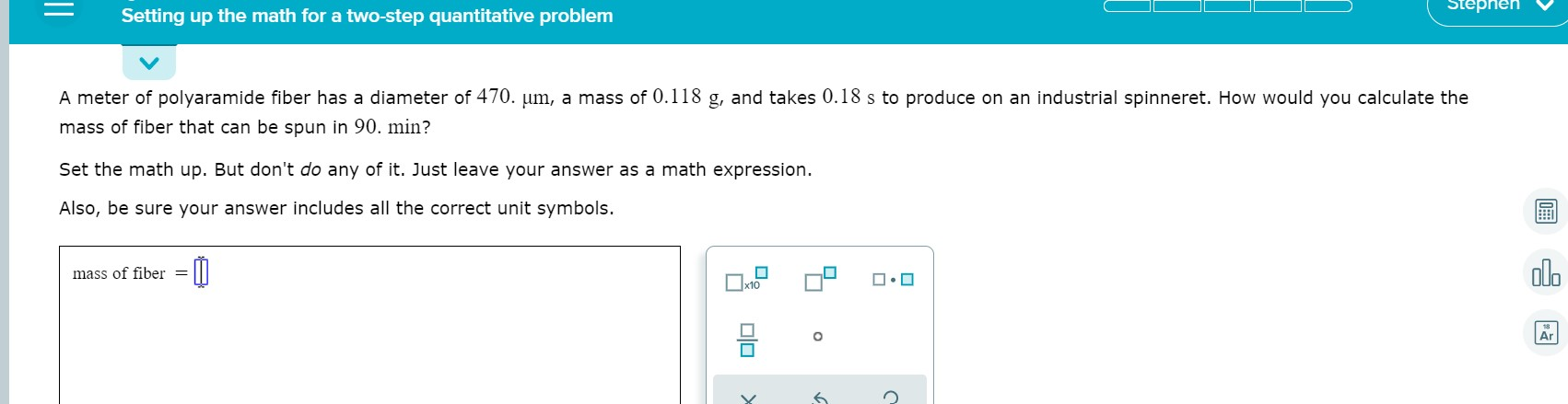 Solved Stephen Setting up the math for a two-step | Chegg.com
