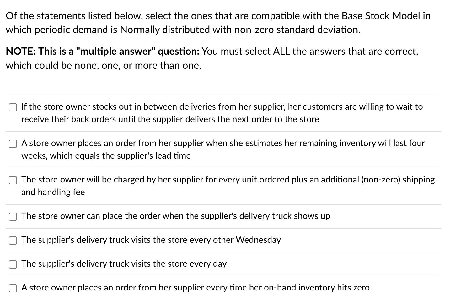 Solved Of the statements listed below, select the ones that | Chegg.com