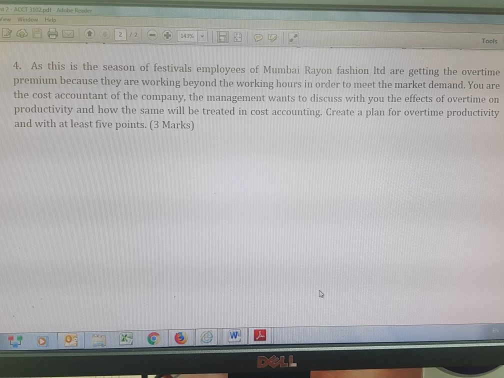 gnment 2 ACCT 3102.pdf- Adobe Reader Edit View Window | Chegg.com