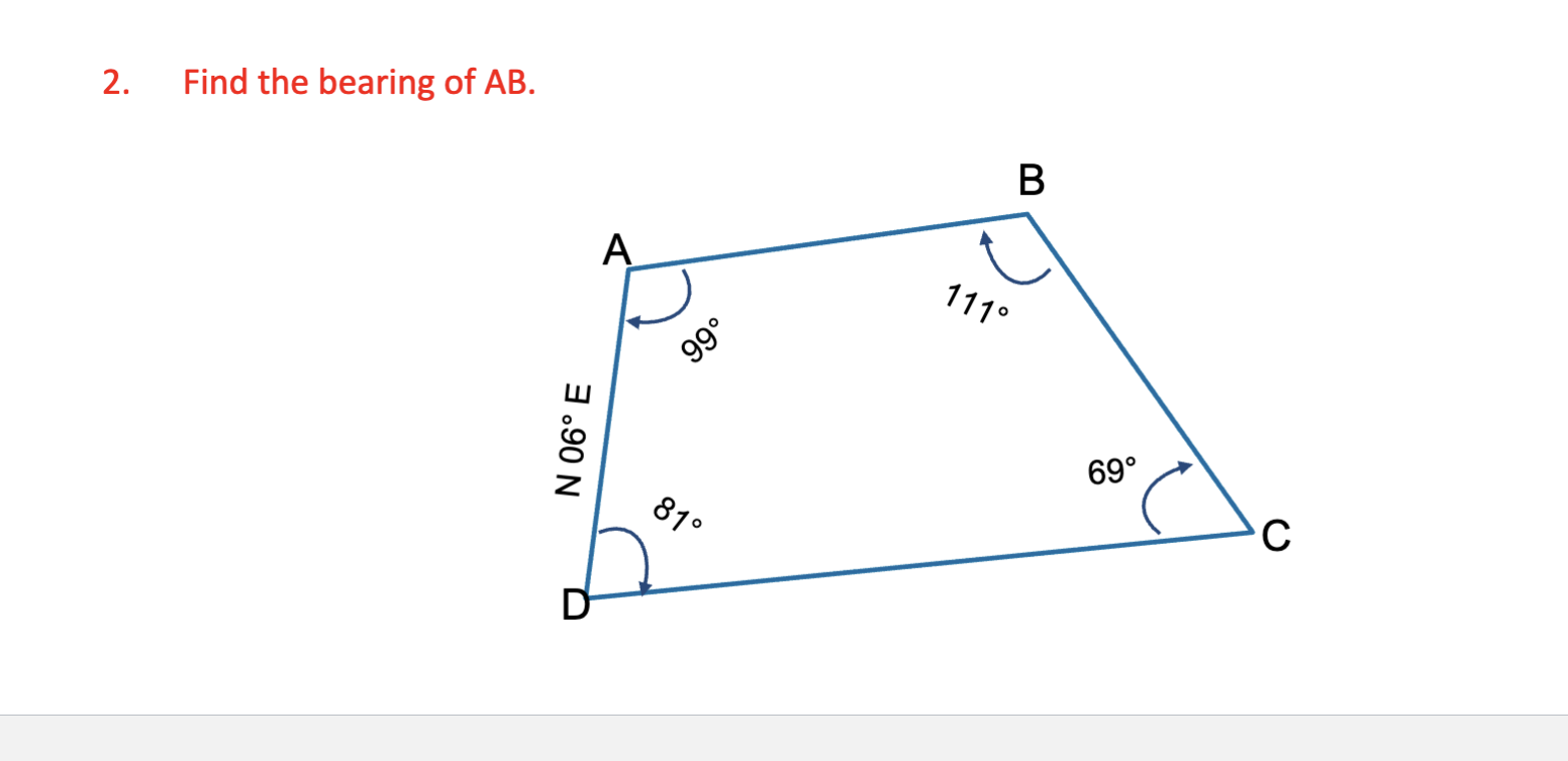 Solved Find the bearing of AB. | Chegg.com
