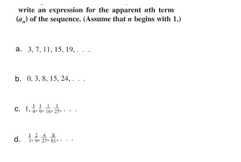 Solved write the first five terms of the sequence. 3n 2n C. | Chegg.com