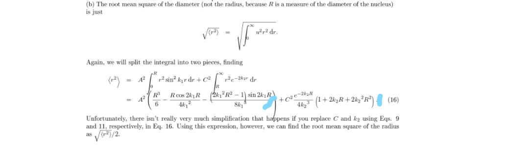 Solved (b) The root mean square of the diameter (not the | Chegg.com