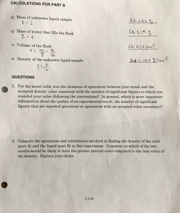 Solved PRACTICE QUESTIONS 1. A student used the procedure | Chegg.com