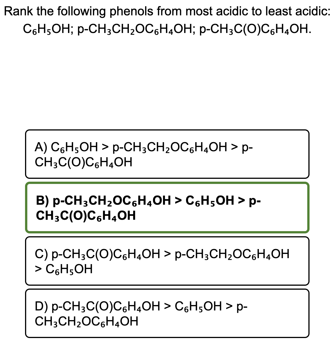 Solved Rank the following phenols from most acidic to least | Chegg.com