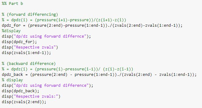 Solved Given: Depth, h = 20 m zvals = data.zvals; % z | Chegg.com