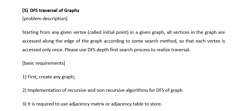 (5) DFS traversal of Graphs [problem description] | Chegg.com