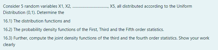Consider 5 random variables X1,X2, X5, all | Chegg.com