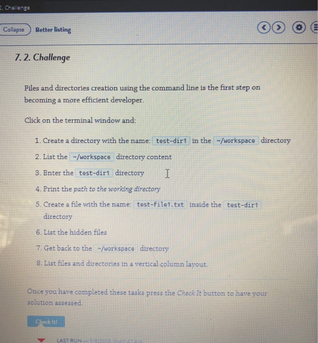 Solved 2. Challenge Collapse Better listing 7.2. Challenge | Chegg.com