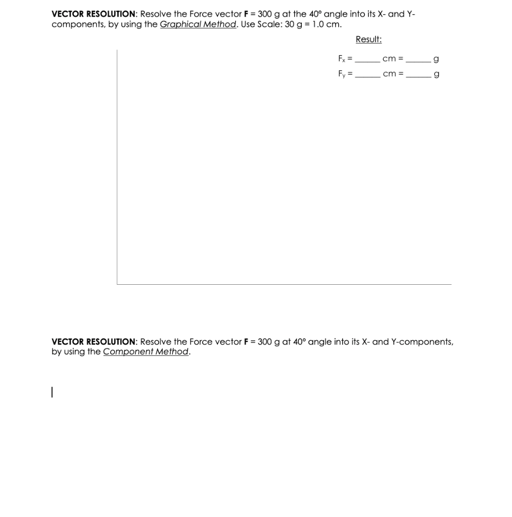 Solved VECTOR RESOLUTION: Resolve the Force vector F = 300 g | Chegg.com