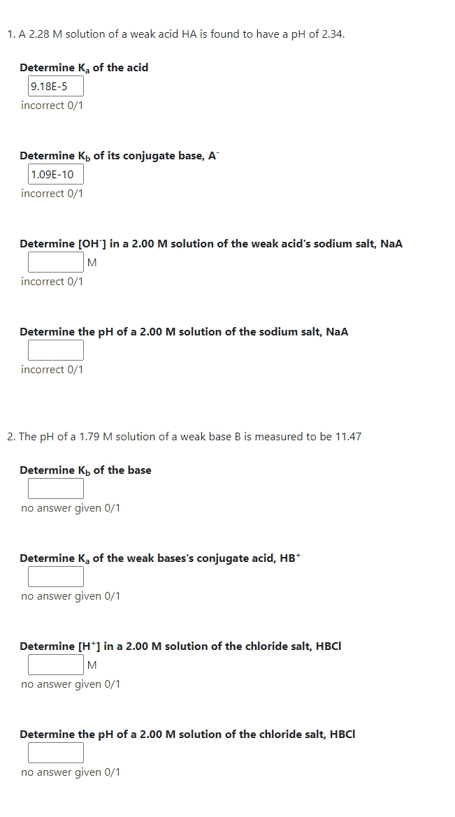 Solved A 2.28 ﻿M solution of a weak acid HA is found to have | Chegg.com
