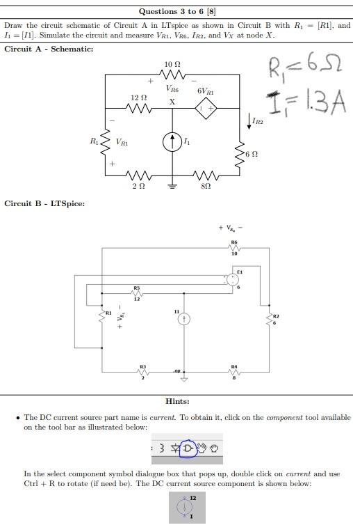 Solved Questions 3 to 6 [8] Draw the circuit schematic of | Chegg.com