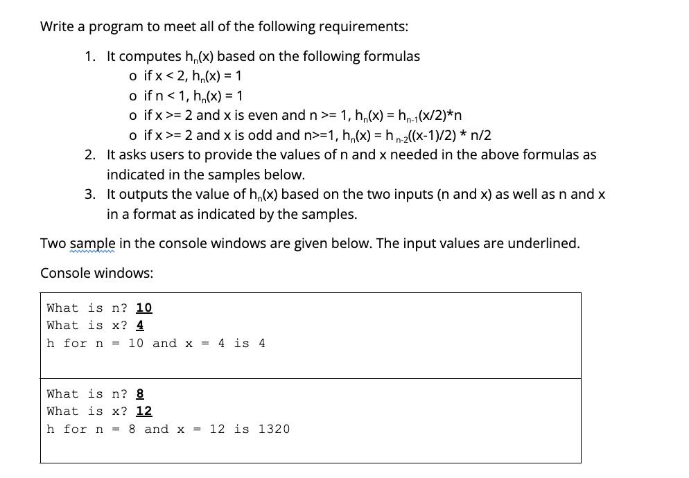 Solved Write a program to meet all of the following | Chegg.com