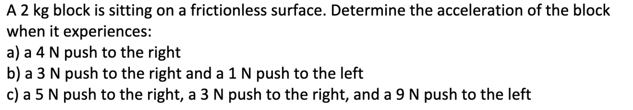 Solved A 2kg ﻿block is sitting on a frictionless surface. | Chegg.com