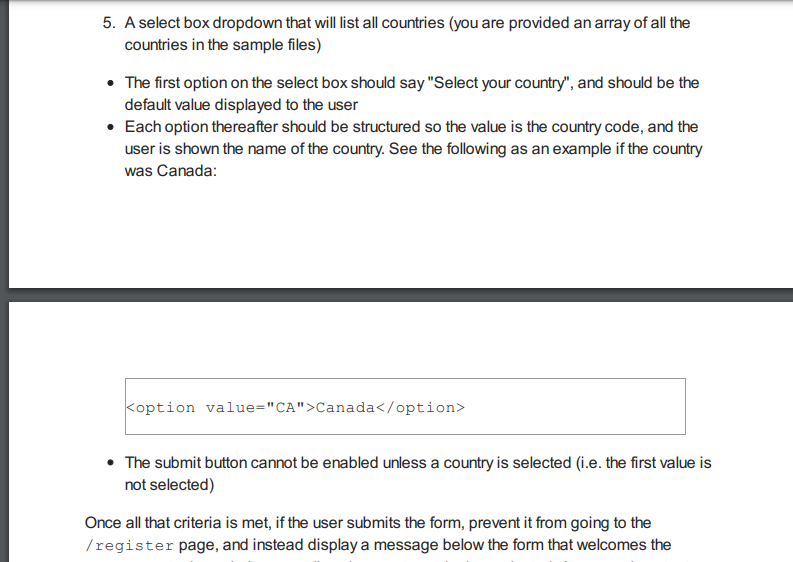Form Enhancement Create a page with a form that would | Chegg.com