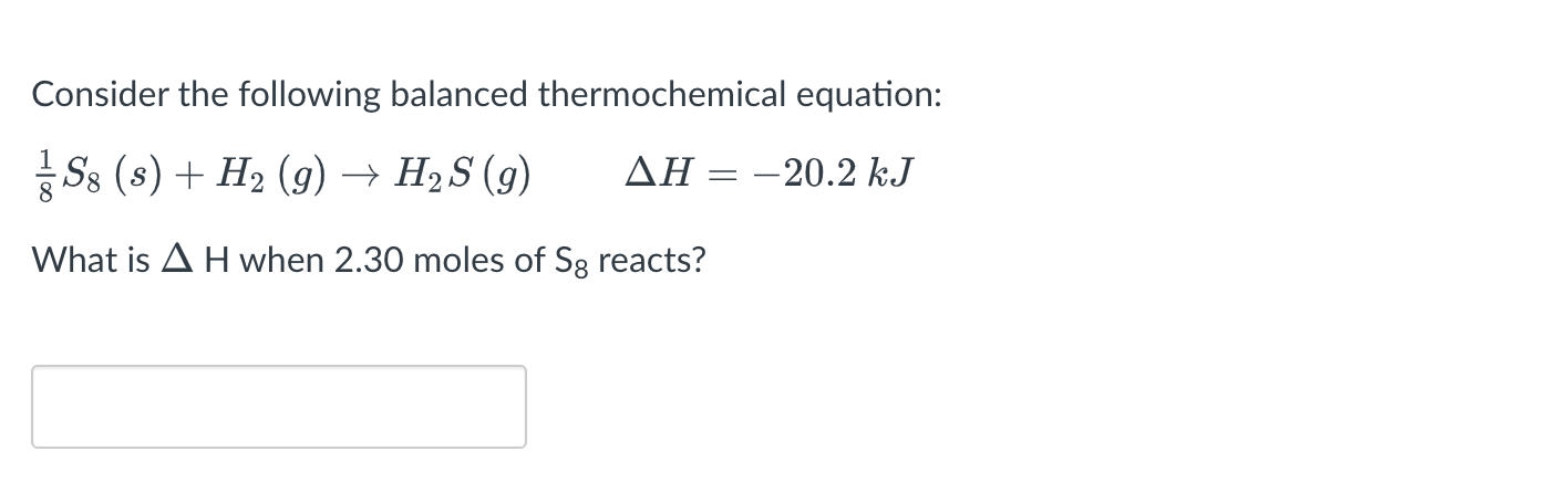 Solved Consider the following balanced thermochemical | Chegg.com