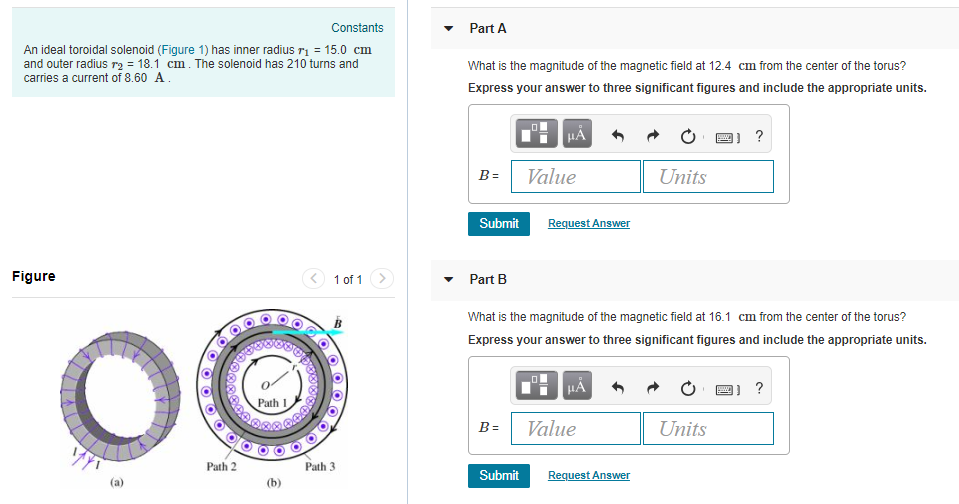 Solved Constants Part A An ideal toroidal solenoid (Figure | Chegg.com