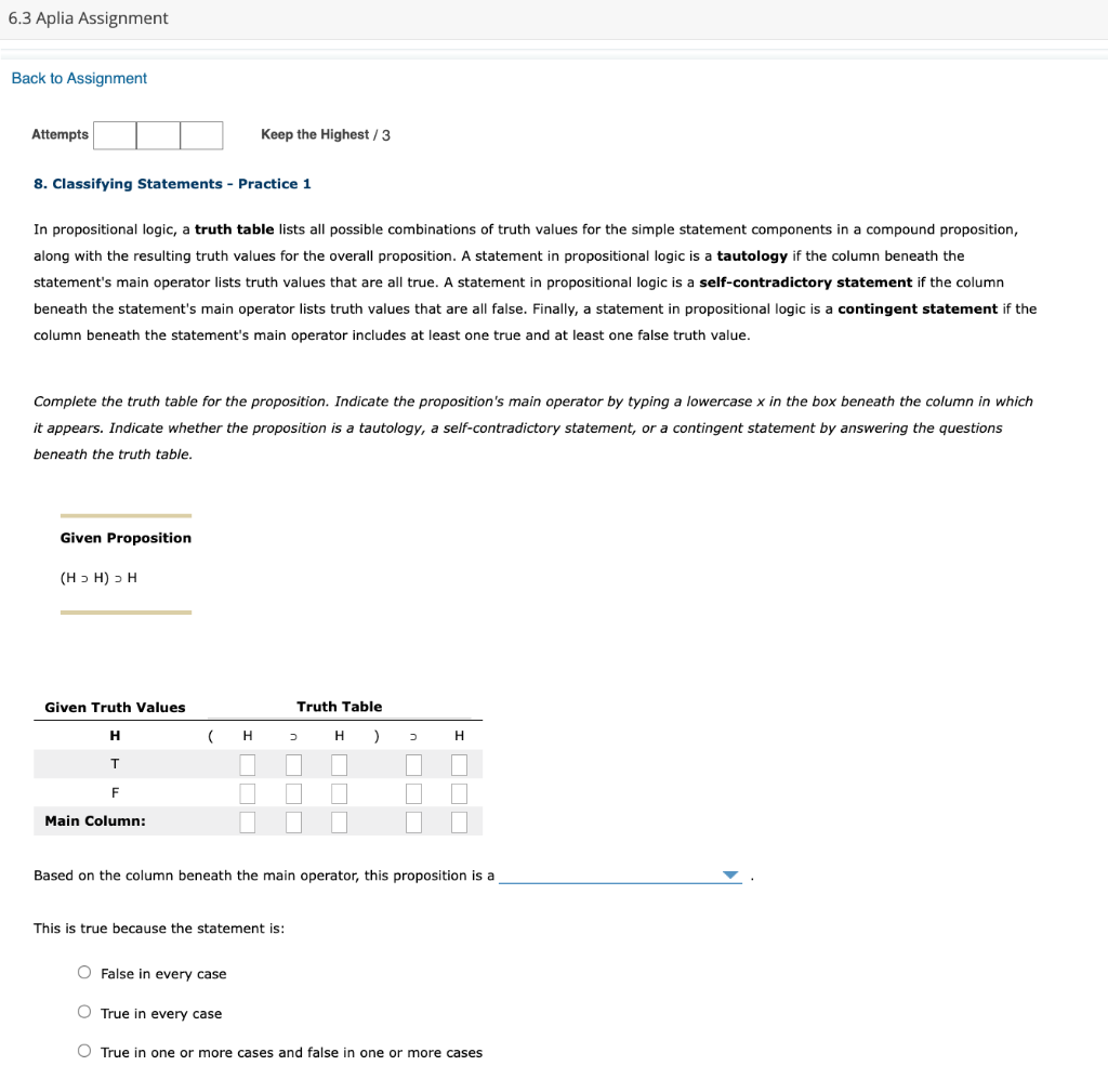 Solved 8. Classifying Statements - Practice 1 In | Chegg.com