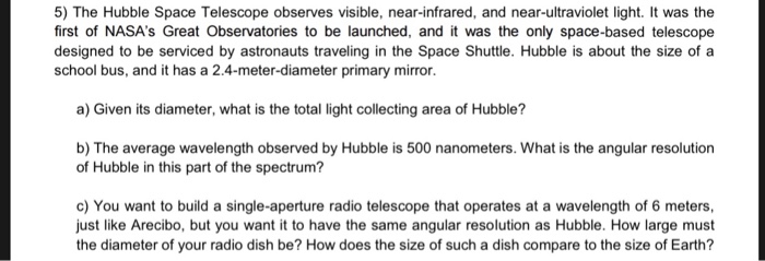 Solved A TR2 A: Light Collecting Area R: Radius : | Chegg.com