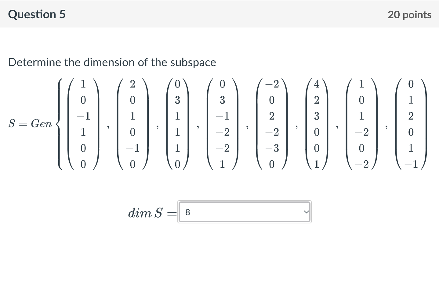 Solved Determine the dimension of the subspace | Chegg.com