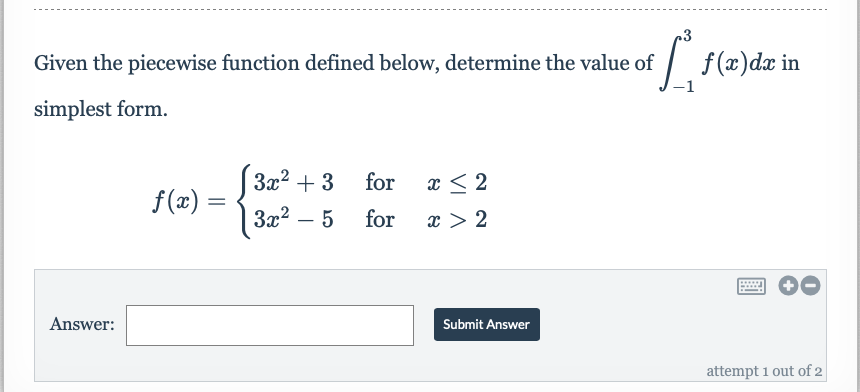 Solved Given the piecewise function defined below, determine | Chegg.com