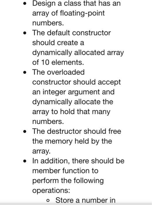 Solved Design A Class That Has An Array Of Floating Point 0318