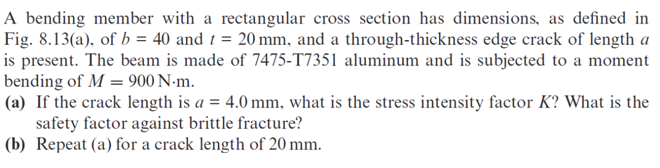 A bending member with a rectangular cross section has | Chegg.com