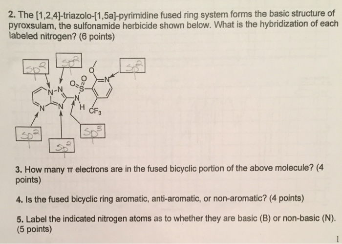 Solved The [1, 2, 4]-triazolo-[1, 5a]-pyrimidine fused ring | Chegg.com