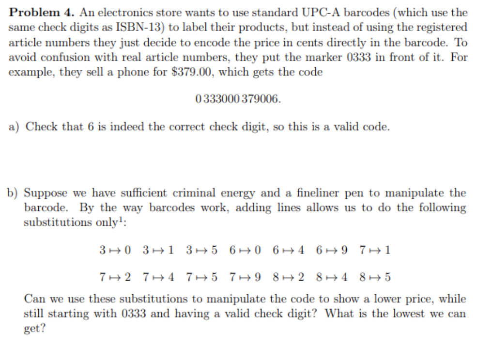Problem 4. An electronics store wants to use standard | Chegg.com