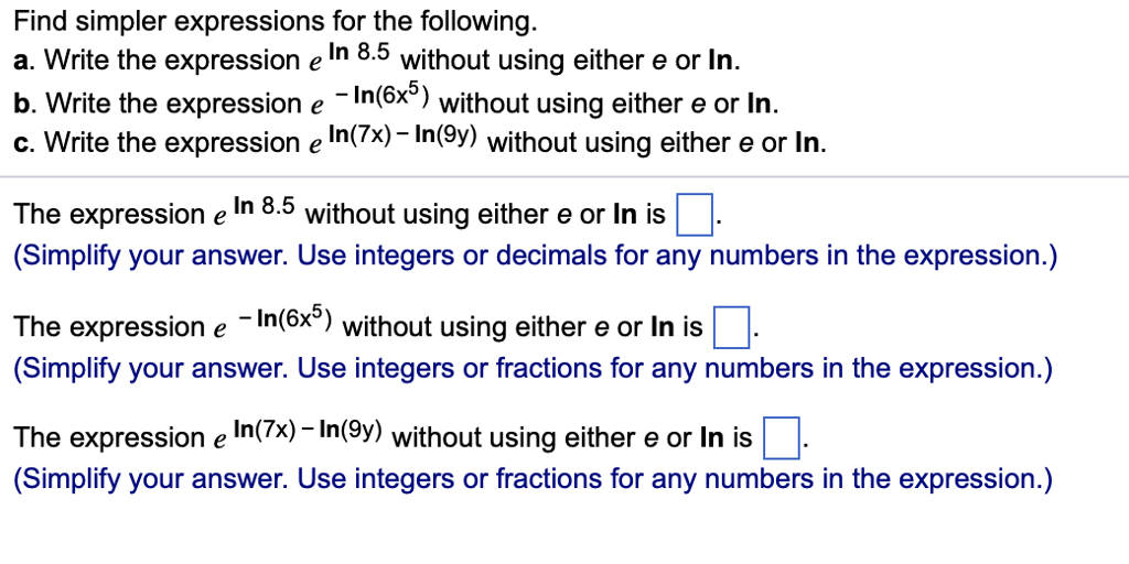 Solved Find simpler expressions for the following. a. Write | Chegg.com