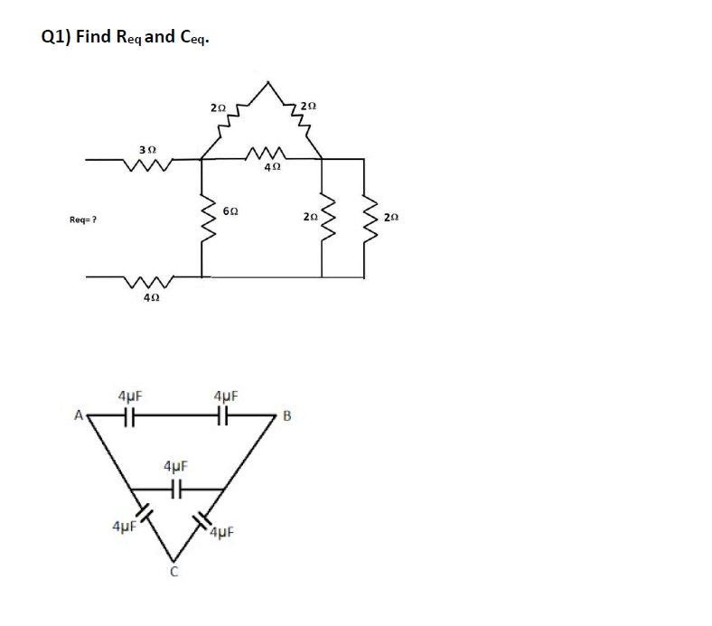 Solved Q1) Find Req and Ceq. | Chegg.com