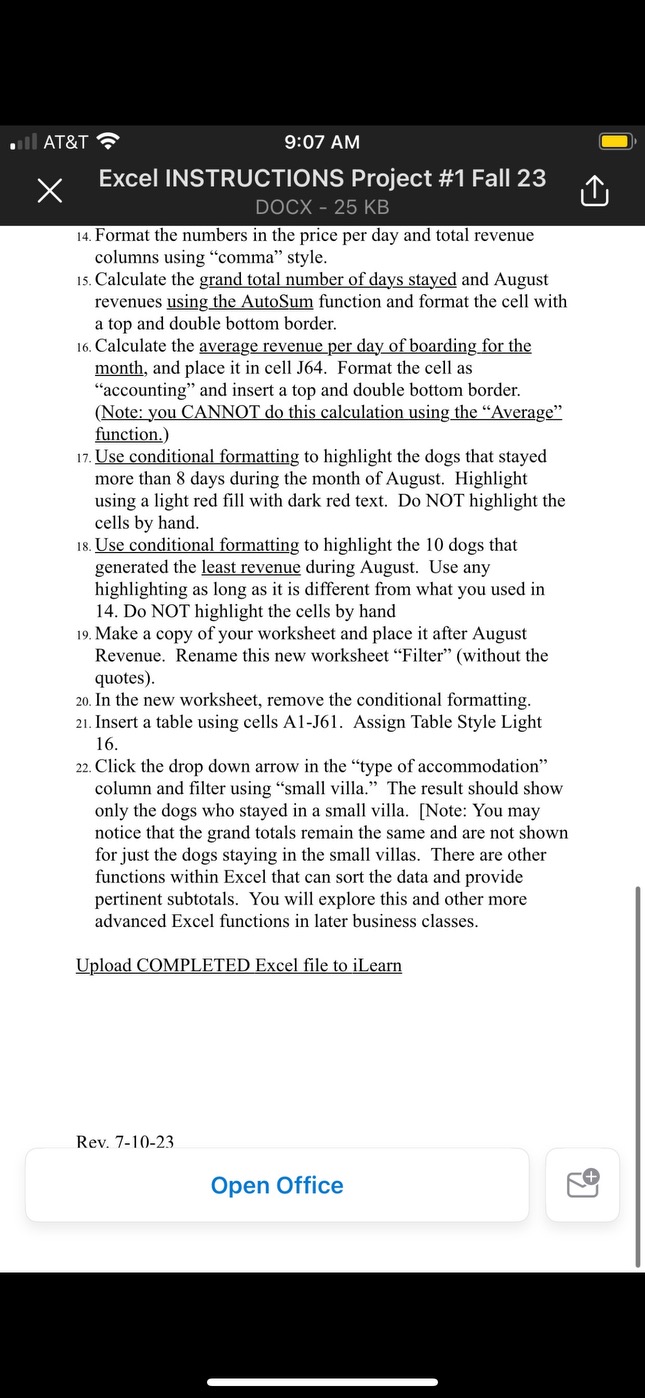 Solved 1. Open the workbook Excel 1.xlsx, then save it as | Chegg.com