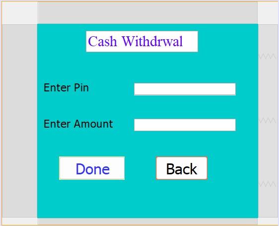 Solved Cash Withdrwal Enter Pin Enter Amount Done Back ww ww | Chegg.com