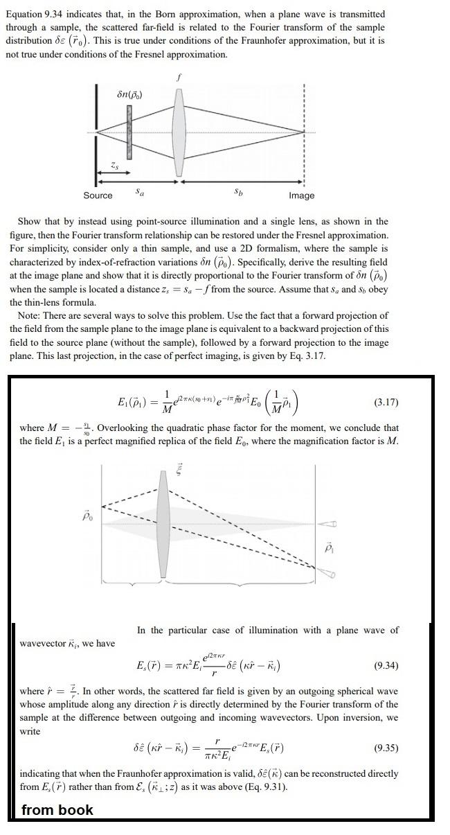 Equation 9.34 indicates that, in the Born | Chegg.com