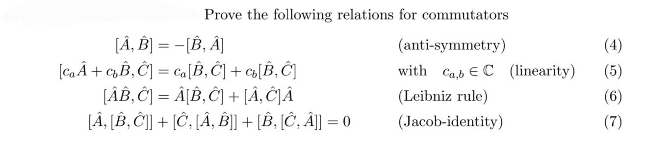 Solved Prove The Following Relations For Commutators