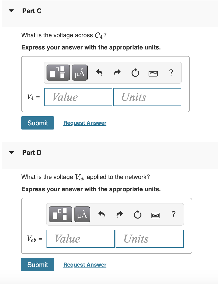 Solved In (Figure 1) C1 = 9.00 uF, C2 = 5.00 uF, C3 = 6.00 | Chegg.com